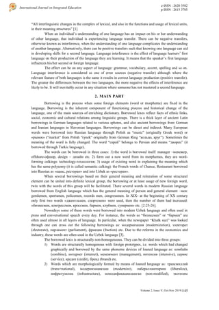 Issues of interference and foreign borrowings in the Uzbek language | PDF | Science