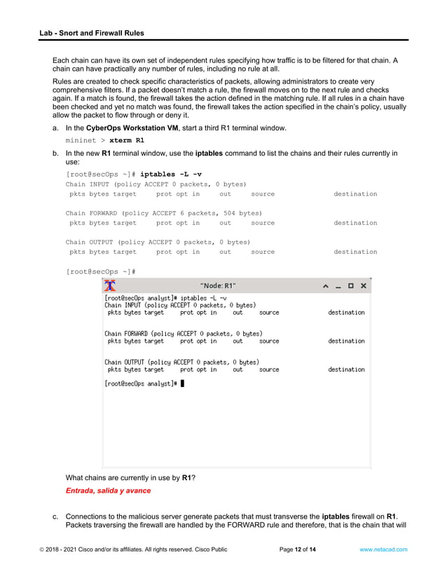 26.1.7 lab snort and firewall rules | PDF | Computer Networking | Computing
