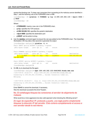 26.1.7 lab snort and firewall rules | PDF | Computer Networking | Computing