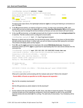 26.1.7 lab snort and firewall rules | PDF | Computer Networking | Computing