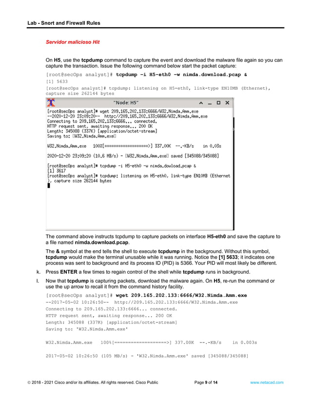 26.1.7 lab snort and firewall rules | PDF | Computer Networking | Computing
