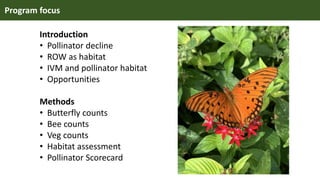 Assessing Botanical and Pollinator Communities in ROW Habitats | PPTX