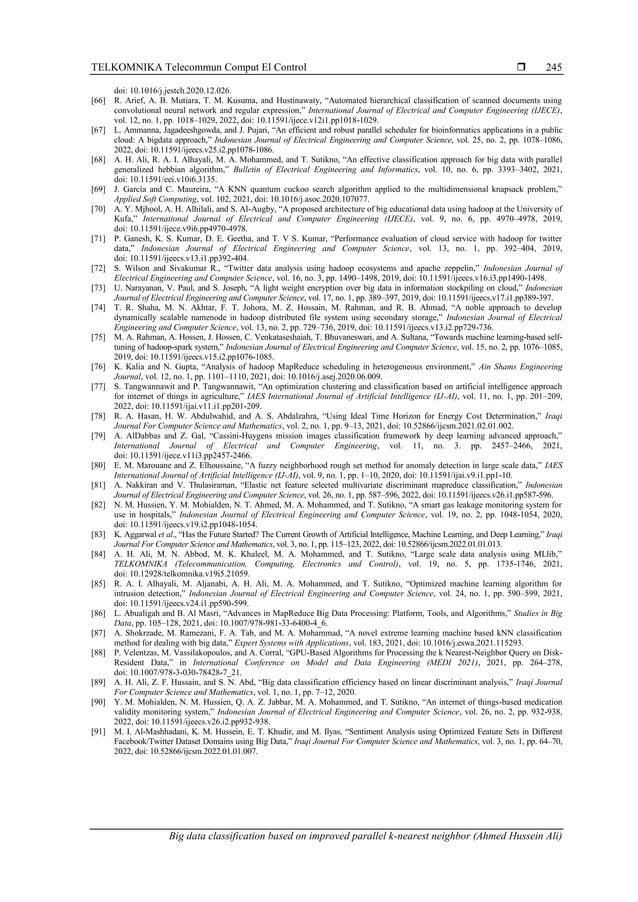 Big data classification based on improved parallel k-nearest neighbor | PDF