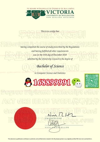 Victoria University of Wellington Diploma Degree Transcript | PDF