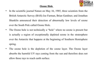 26. Ozone Layer Depletion.pptx and they effects | PPT