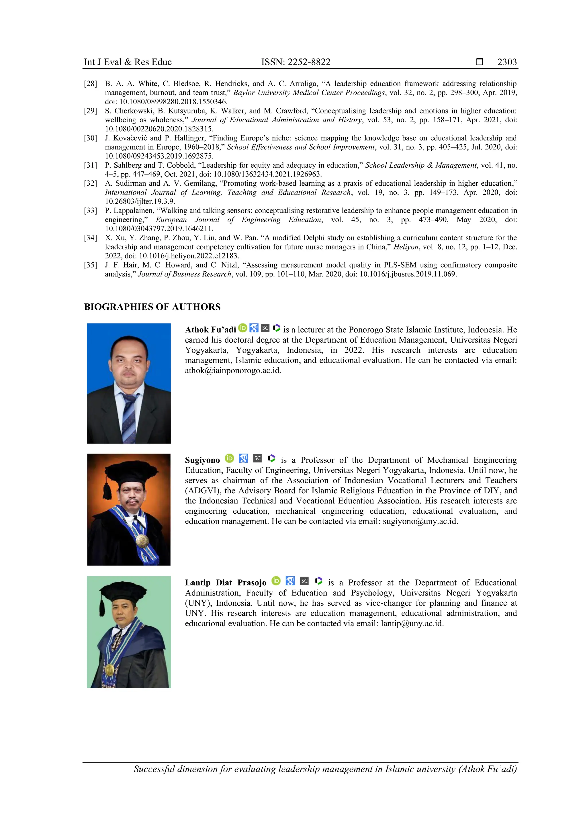 Successful dimension for evaluating leadership management in Islamic ...