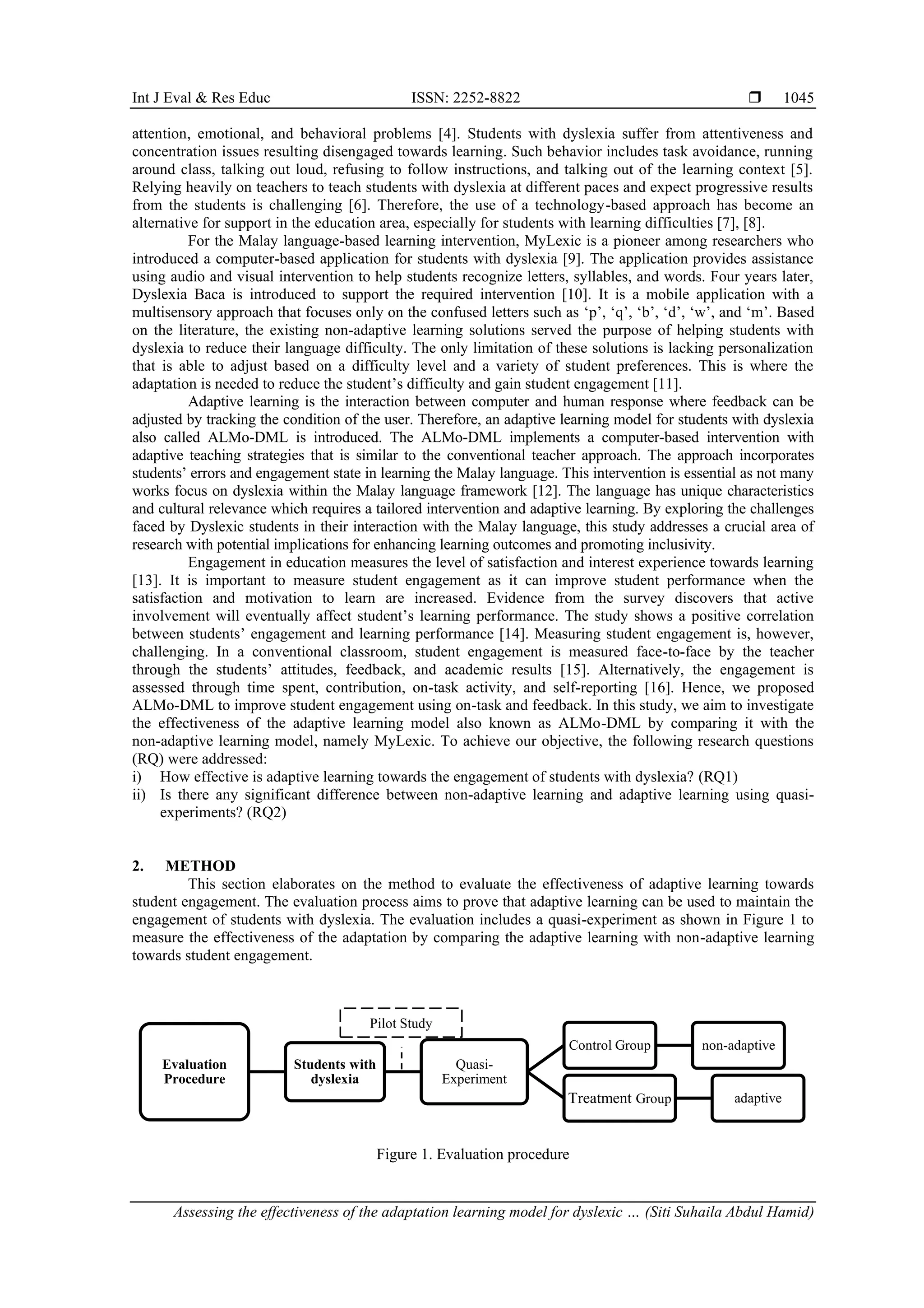 Assessing the effectiveness of the adaptation learning model for ...