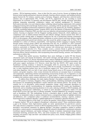 Beginning teachers’ professional development in Germany, Singapore, China, and Kazakhstan | PDF