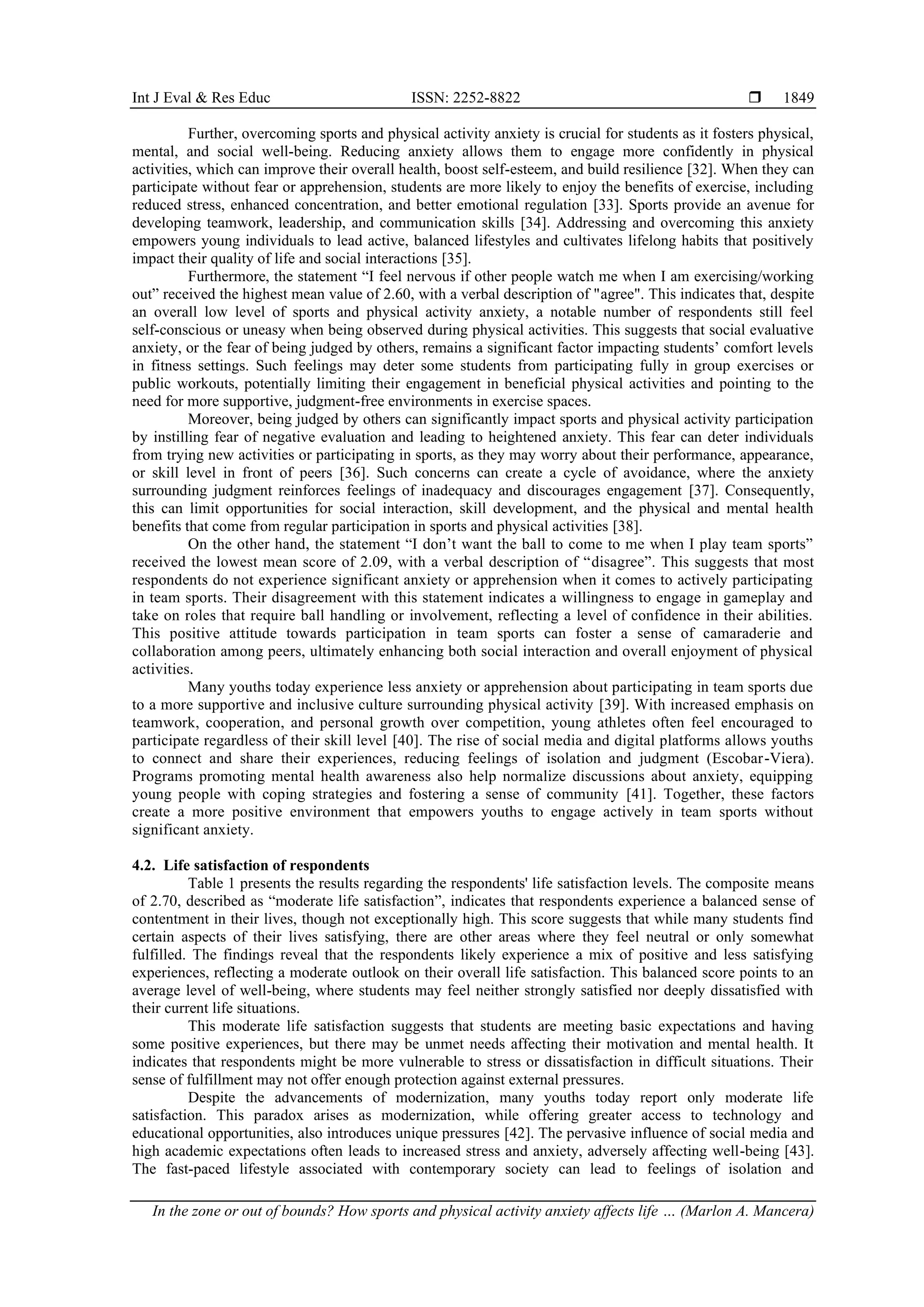 In the zone or out of bounds? How sports and physical activity anxiety ...