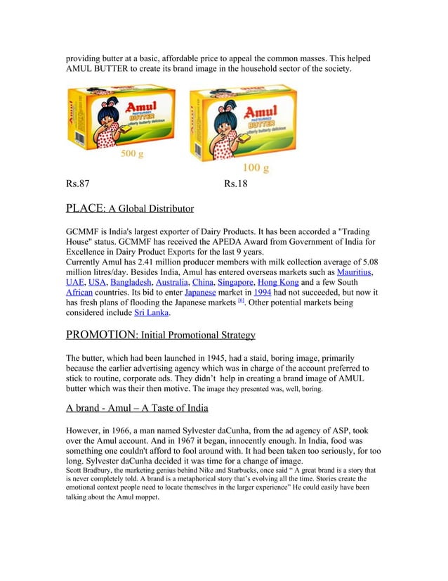 Amul marketing | DOC