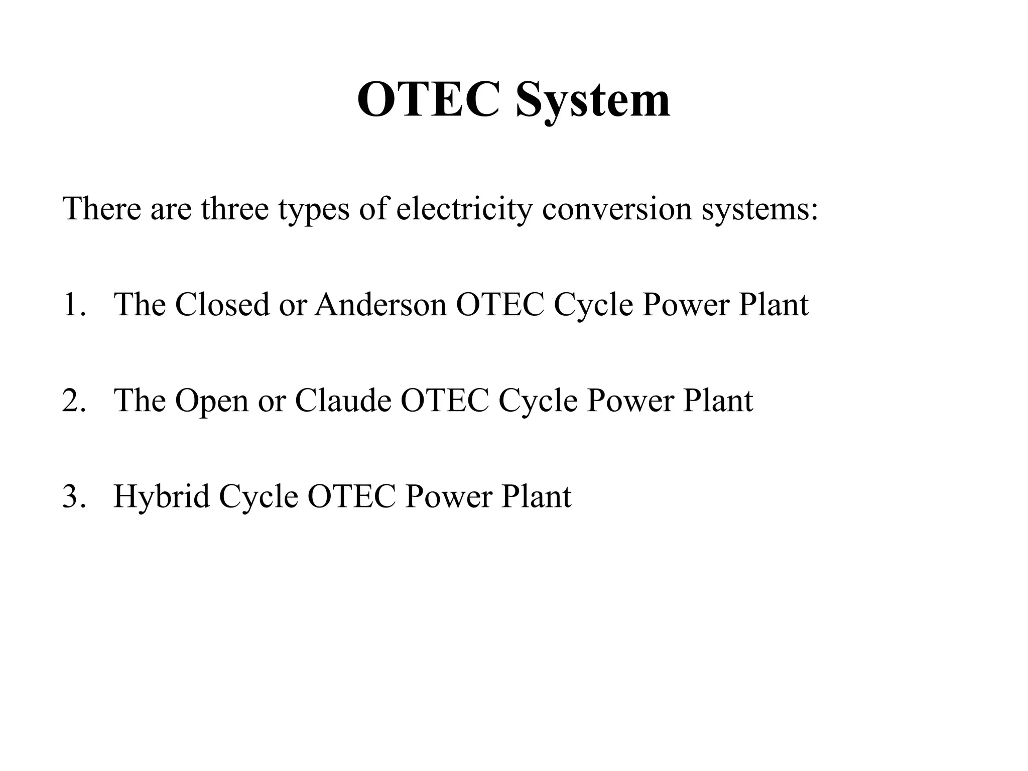 OTEC renewable energy working principles | PPTX