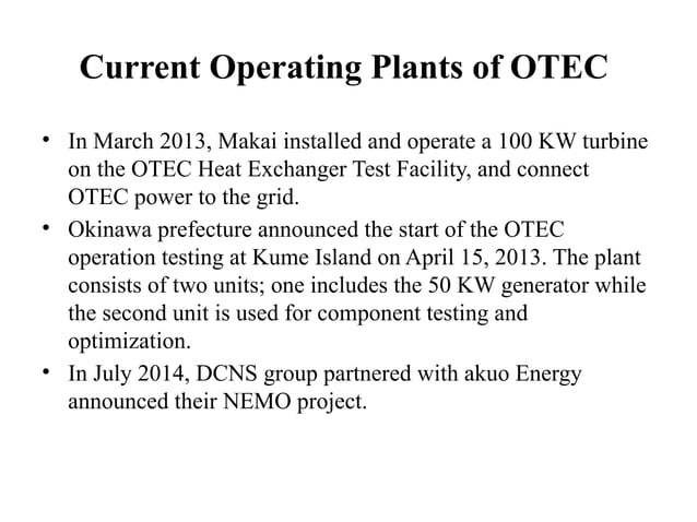 OTEC renewable energy working principles | PPT