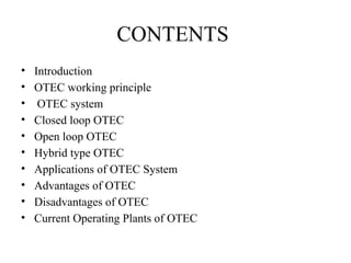 OTEC renewable energy working principles | PPTX