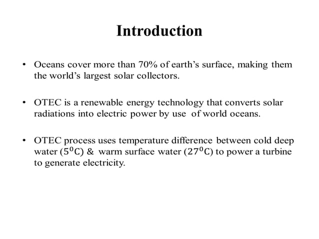 OTEC renewable energy working principles | PPT