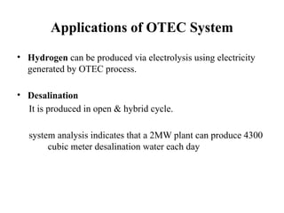 OTEC renewable energy working principles | PPTX