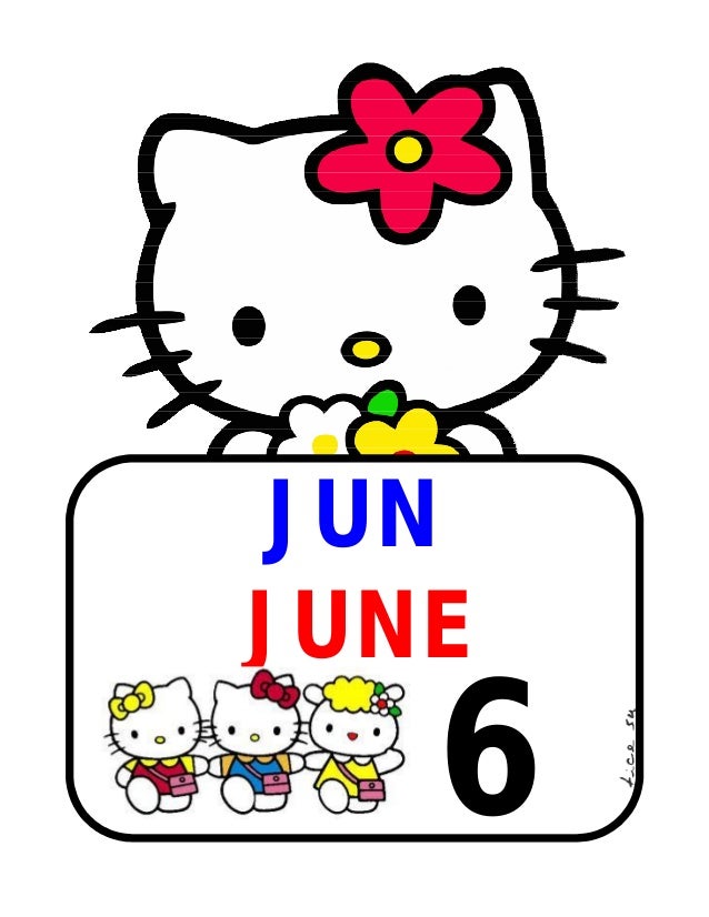 kalendar bulanan hello kitty - bm & bi utk pengajaran