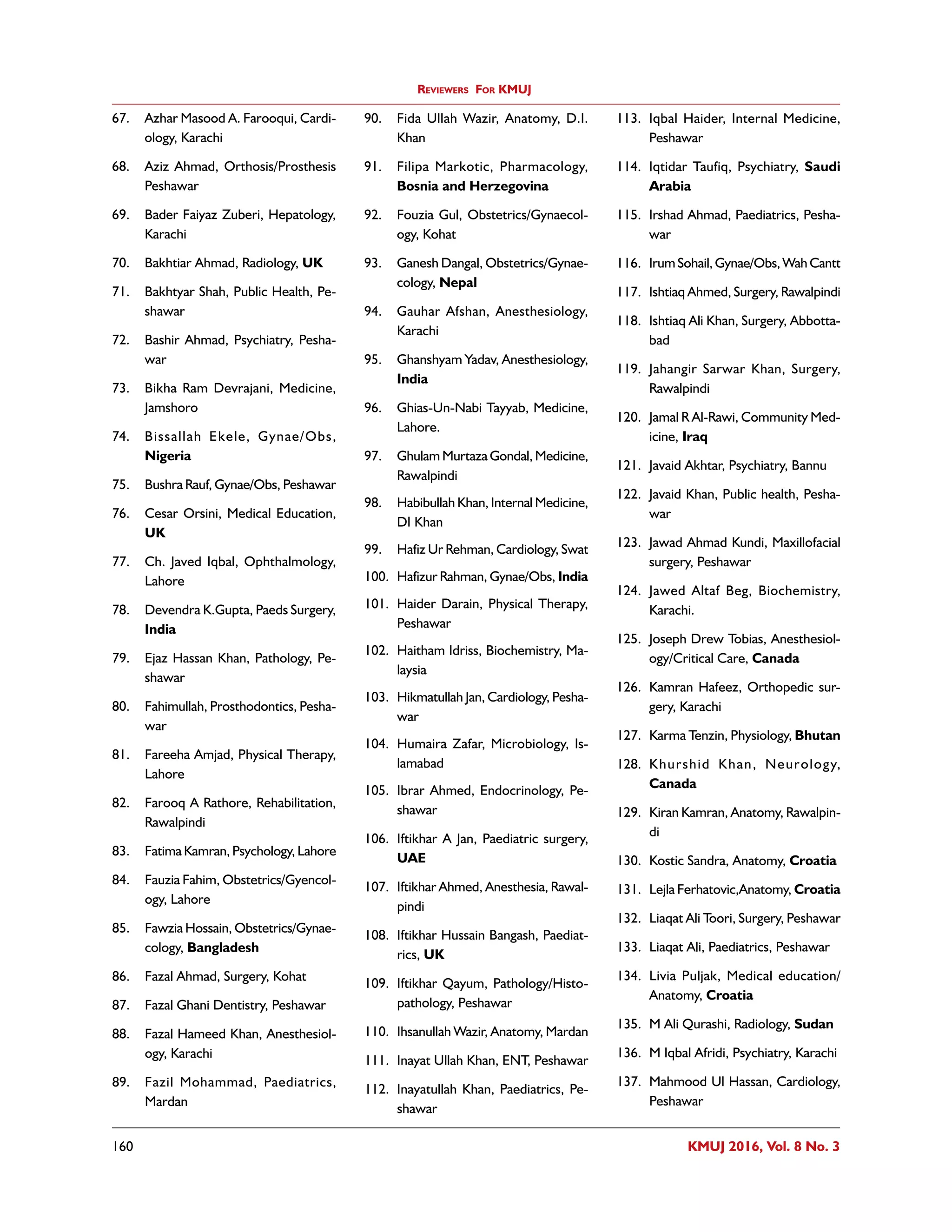 KMUJ 2016 reviewers No. 152 | PDF