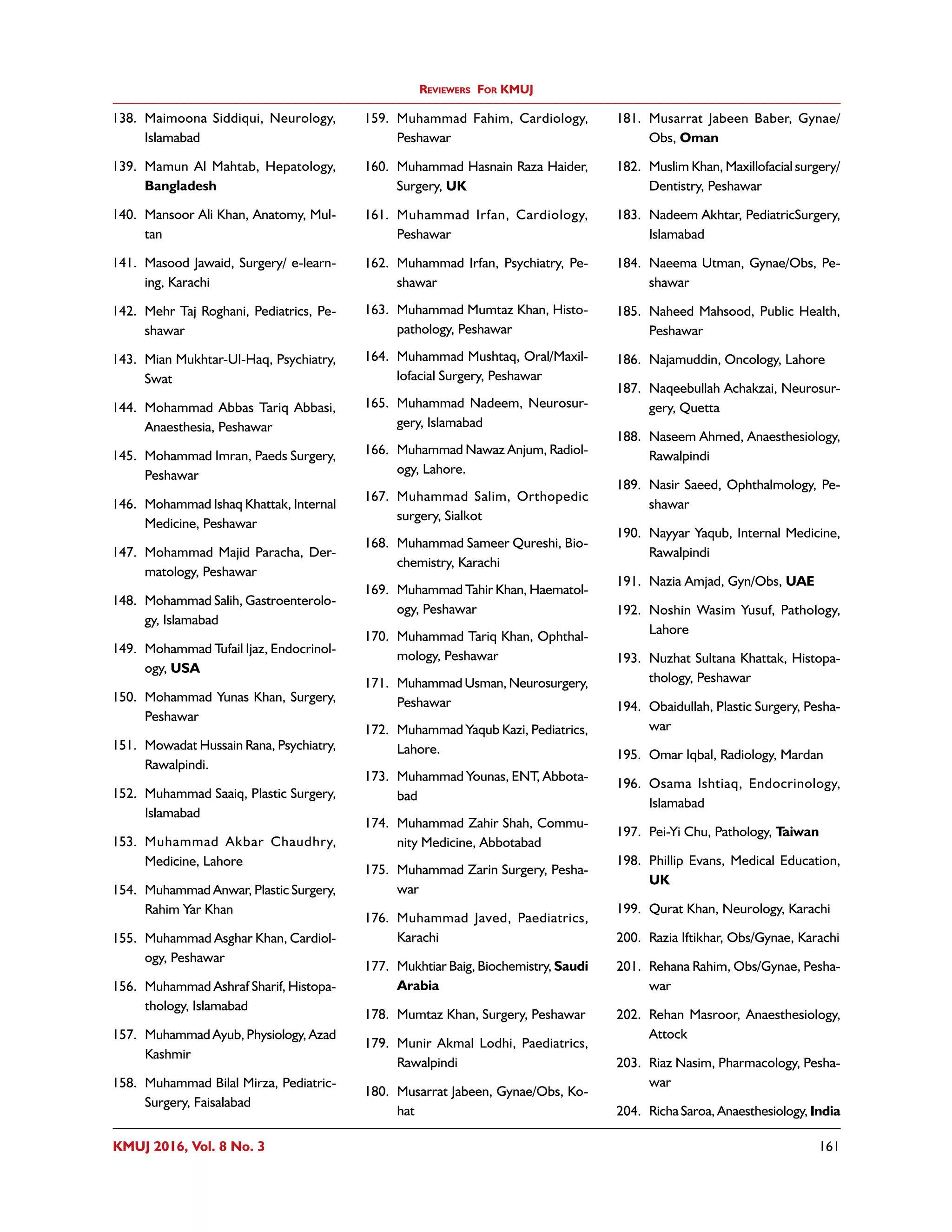 KMUJ 2016 reviewers No. 152 | PDF