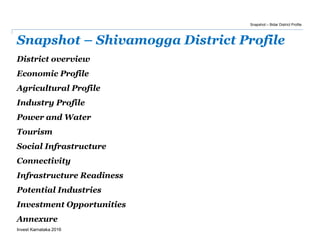 Shivamogga District profile | PPTX