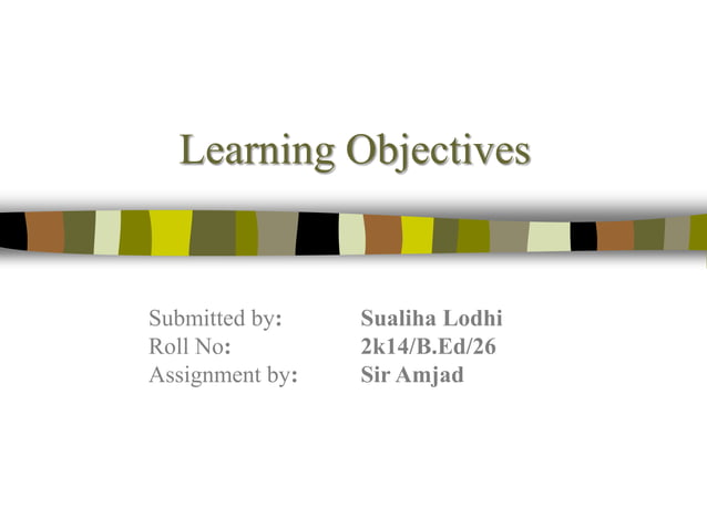 Learning Objectives | PPT