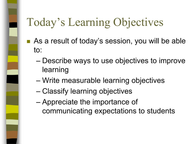 Learning Objectives | PPT