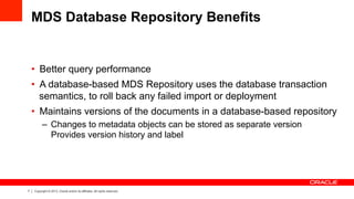 Oracle ADF Architecture TV - Design - MDS Infrastructure Decisions | PPT