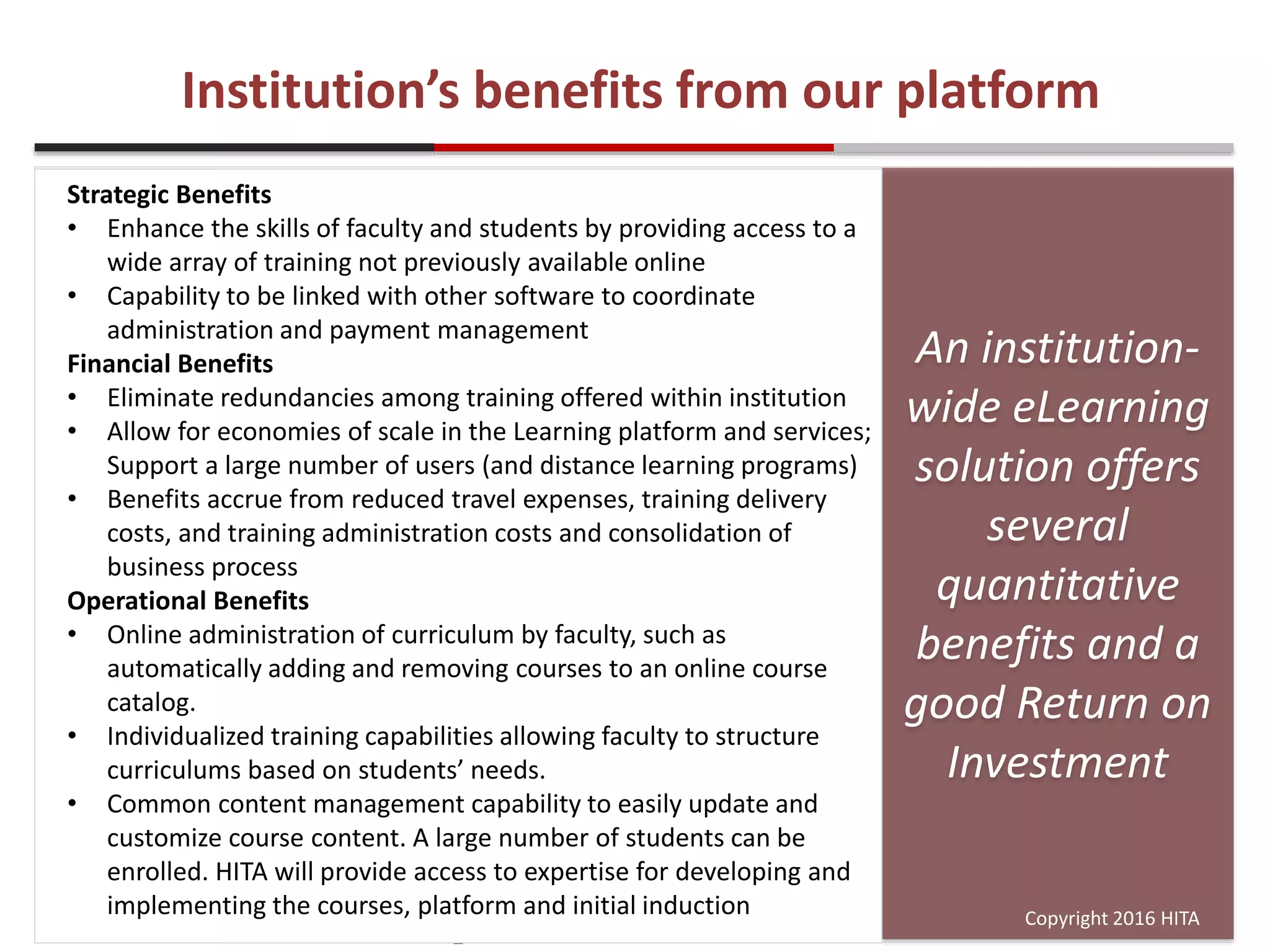 eLearning Proposal from HITA | PPTX