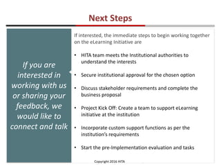 eLearning Proposal from HITA | PPTX