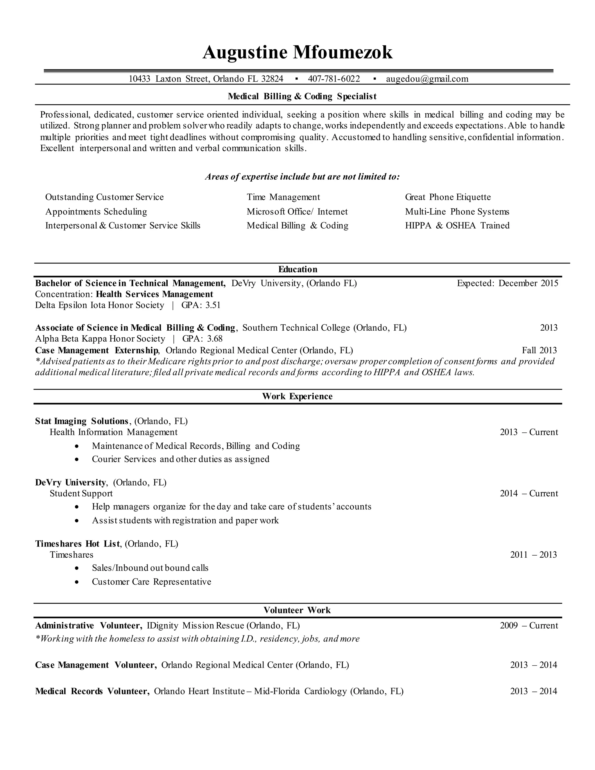 Mfoumezok-Augustine-Resume-04.2015 | Medical Health
