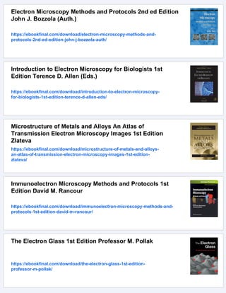 Electron Microscopy and Analysis 2001 1st Edition M. Aindow (Editor) | PDF