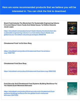 Smart Food Industry The Blockchain For Sustainable Engineering Volume I ...