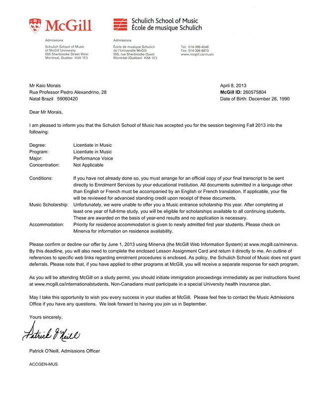 260575804 mcgill letter | PDF