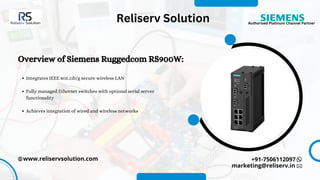 he Integration of Wired and Wireless Networks: Siemens Ruggedcom RS900W Wireless LAN | PDF