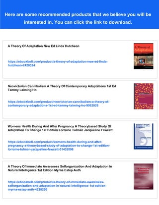 A Theory Of Adaptation 2nd Linda Hutcheon Siobhan Oflynn | PDF