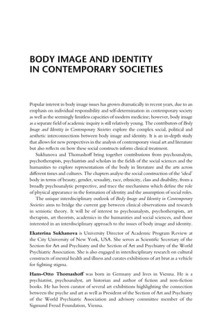 Body Image And Identity In Contemporary Societies Psychoanalytic Social ...