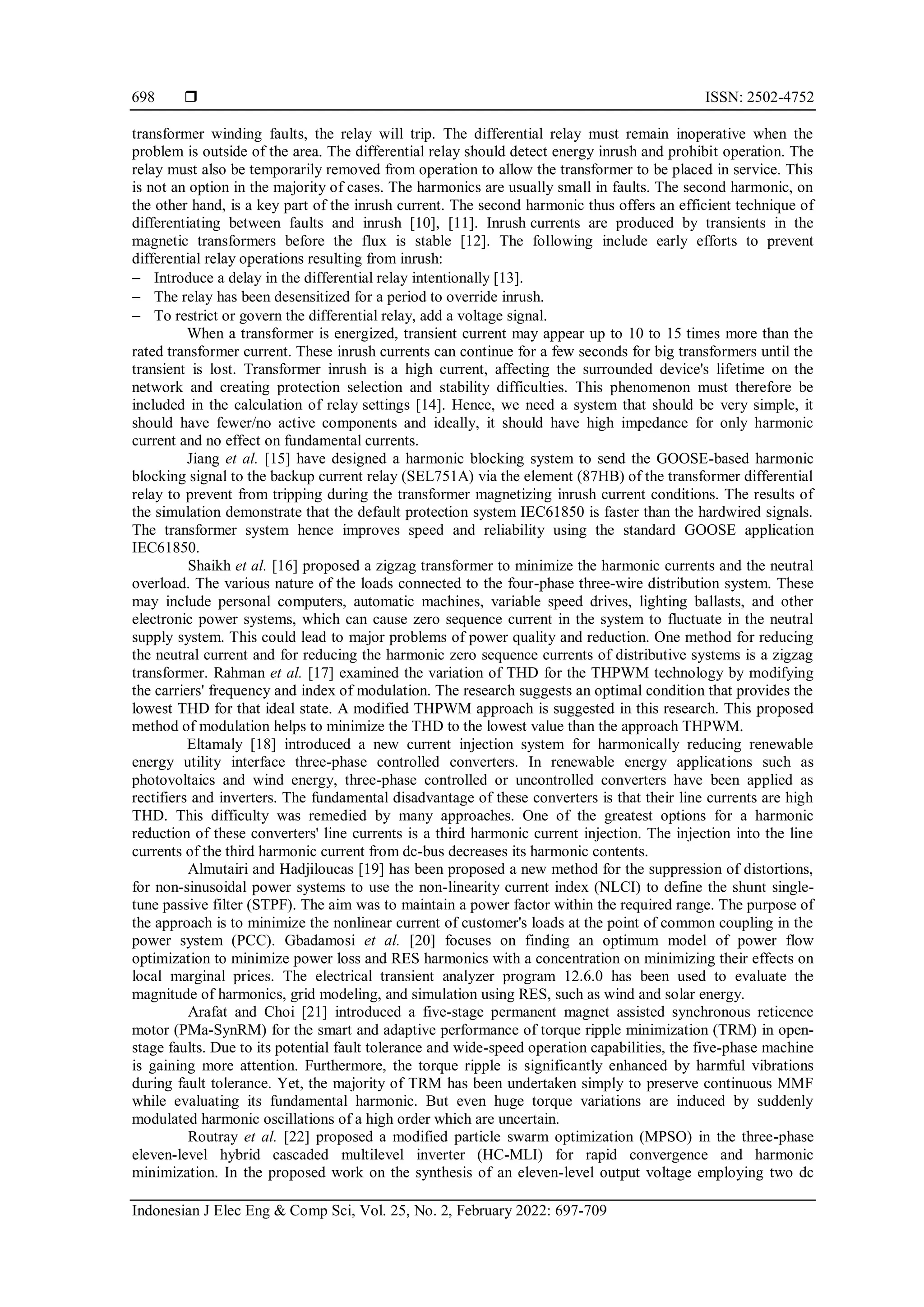 Third harmonic current minimization using third harmonic blocking ...