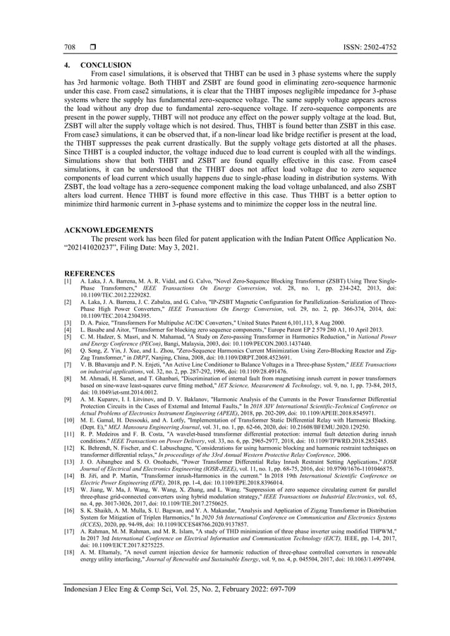 Third harmonic current minimization using third harmonic blocking ...