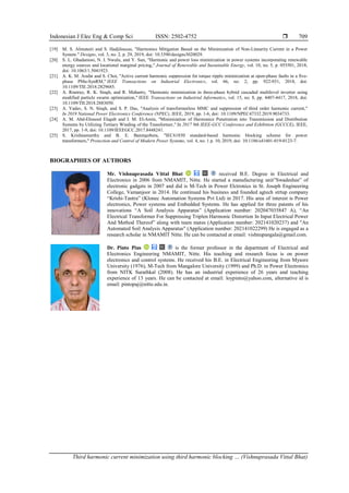 Third harmonic current minimization using third harmonic blocking ...