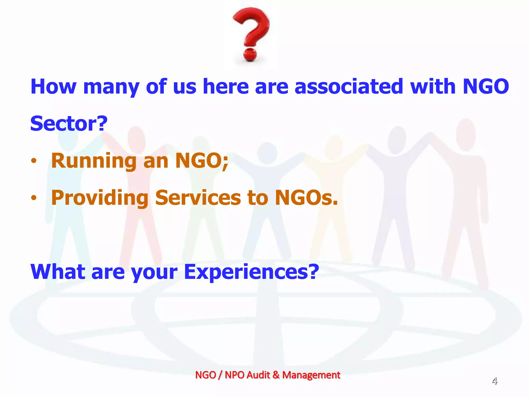 NGO / NPO Audit & Management - Role of a Chartered Accountant | PPTX