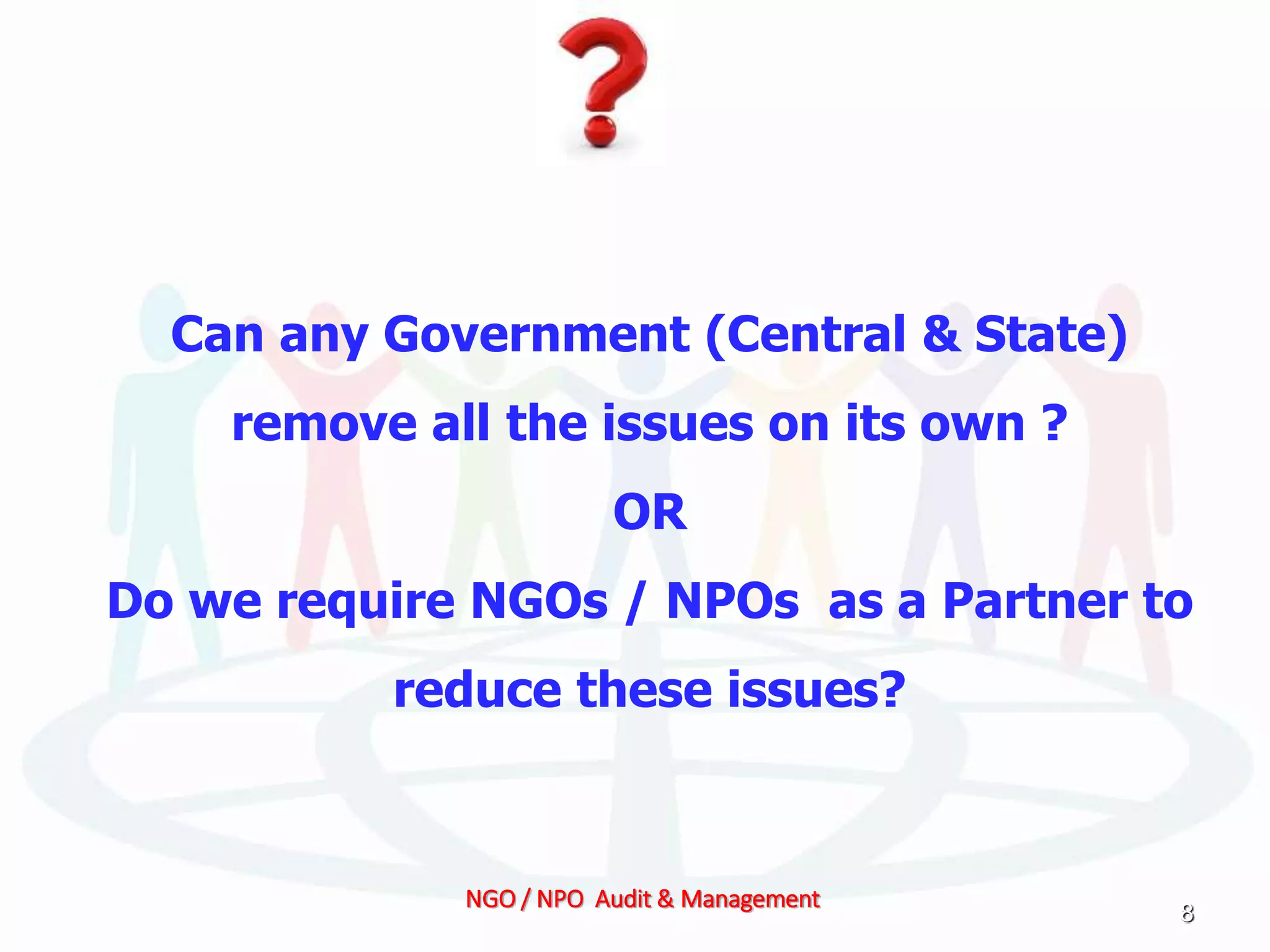 NGO / NPO Audit & Management - Role of a Chartered Accountant | PPTX