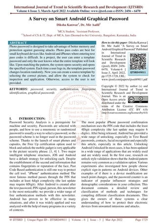 A Survey on Smart Android Graphical Password | PDF