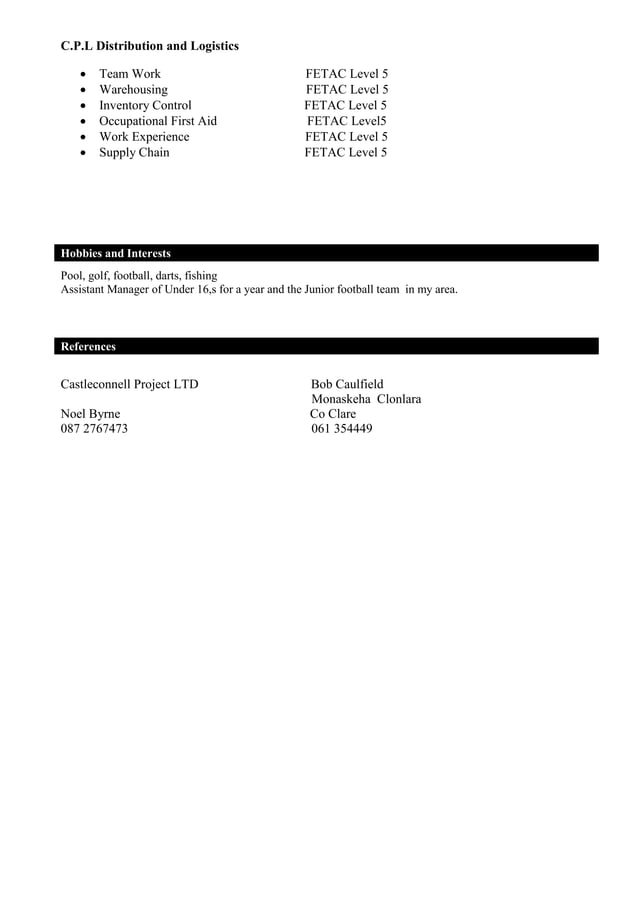 Michael Byrnes CV | DOCX