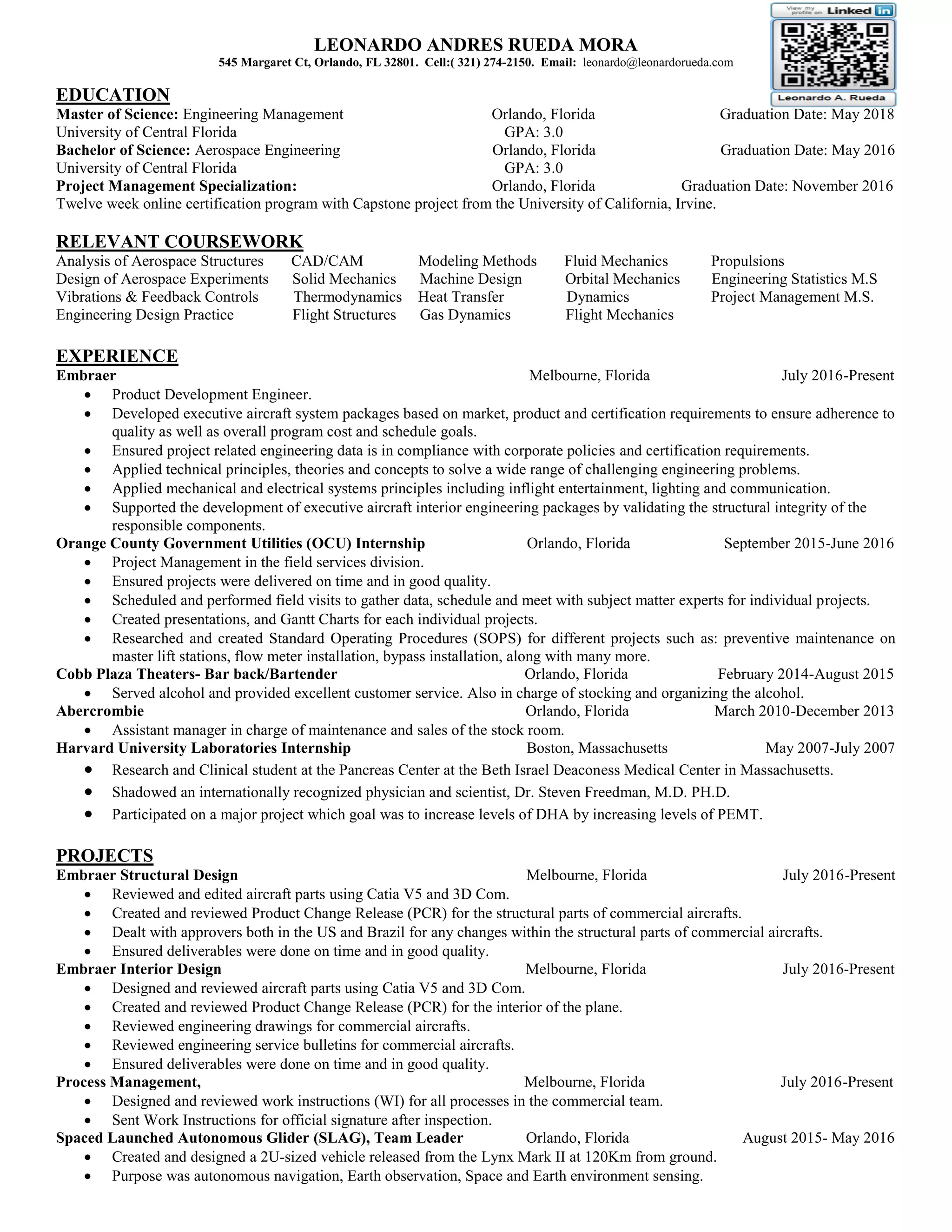Leonardo Rueda's Resume | PDF