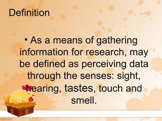 Observation In Research | PPT