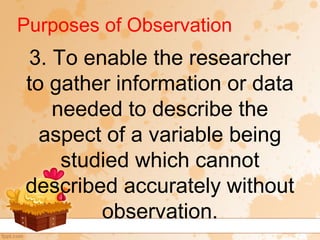 Observation In Research | PPT