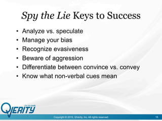 Former CIA Officer will tell you How to Spot a Lie - DRS, 1/26/16 | PDF