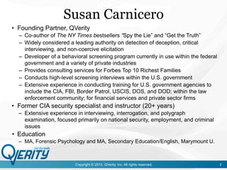 Former CIA Officer will tell you How to Spot a Lie - DRS, 1/26/16 | PDF