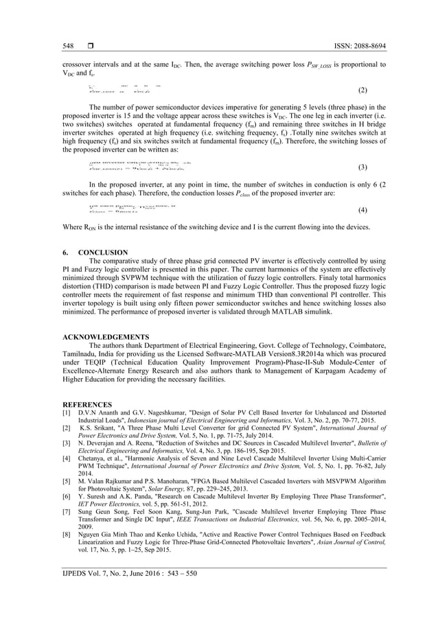 Comparative Study of Three Phase Grid Connected Photovoltaic Inverter Using PI and Fuzzy Logic ...