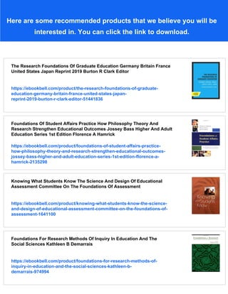 Foundations Of Education Research Understanding Theoretical Components ...