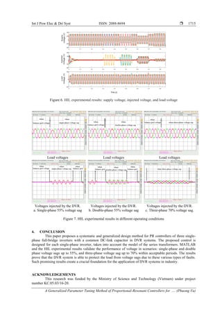 A Generalized Parameter Tuning Method of Proportional-Resonant Controllers for Dynamic Voltage ...
